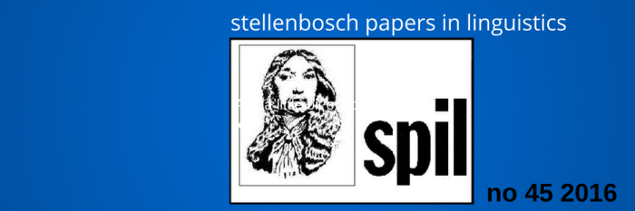 Latest issue of Stellenbosch Papers in Linguistics | Stellenbosch ...